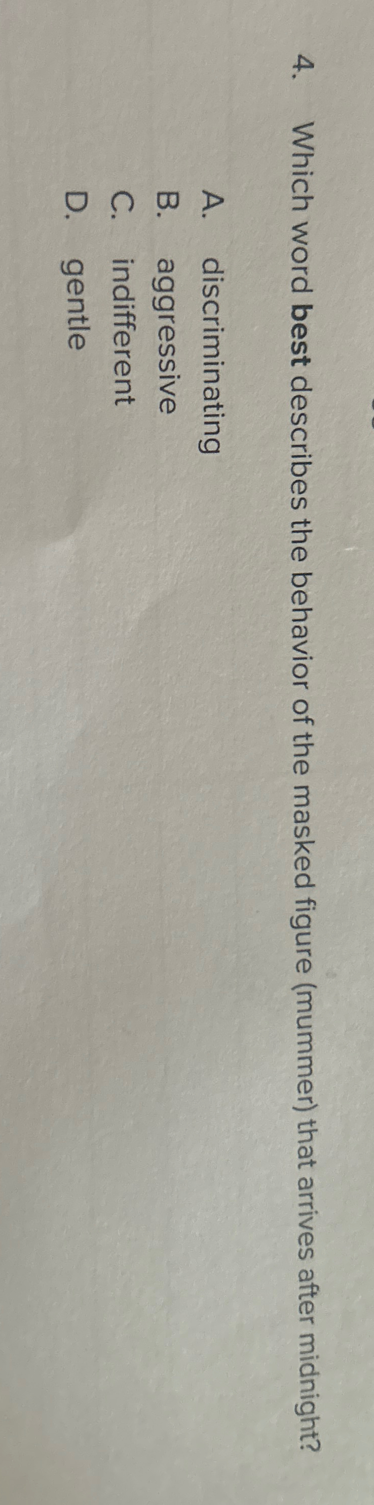 Solved Which word best describes the behavior of the masked | Chegg.com