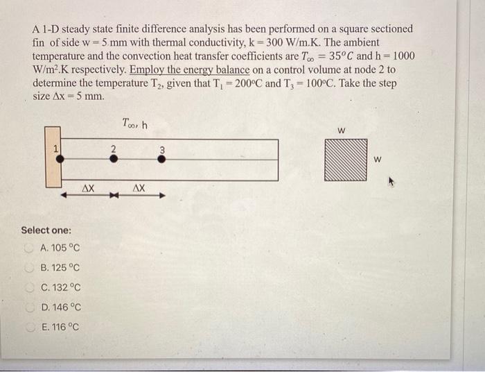 Solved A 1 D Steady State Finite Difference Analysis Has