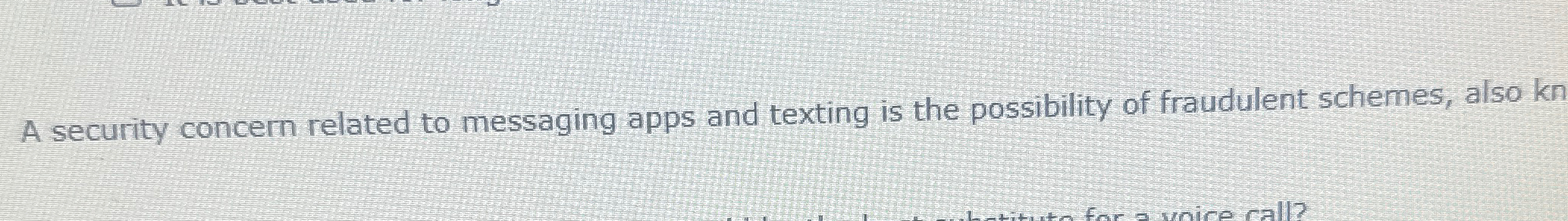 Solved A security concern related to messaging apps and | Chegg.com