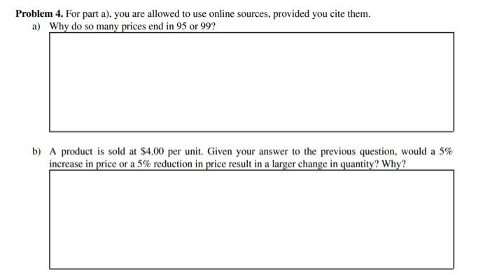 Solved Problem 1. Elasticity of Demand. a) The price | Chegg.com