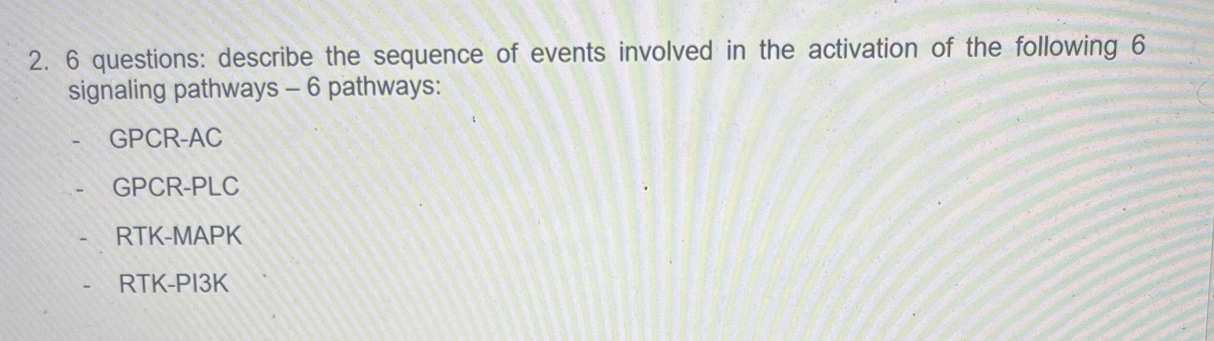 Solved 6 ﻿questions: describe the sequence of events | Chegg.com