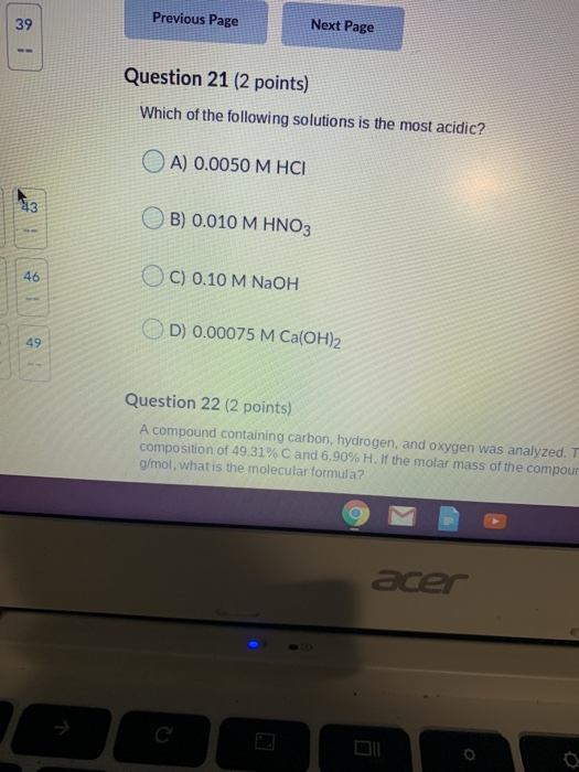 Solved Previous Page Next Page Question 21 (2 points) Which | Chegg.com
