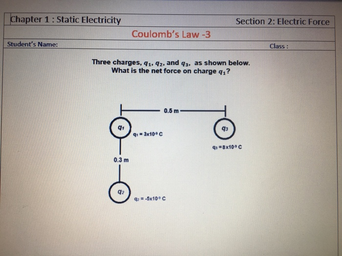 Solved Chapter 1: Static Electricity Section 2: Electric | Chegg.com
