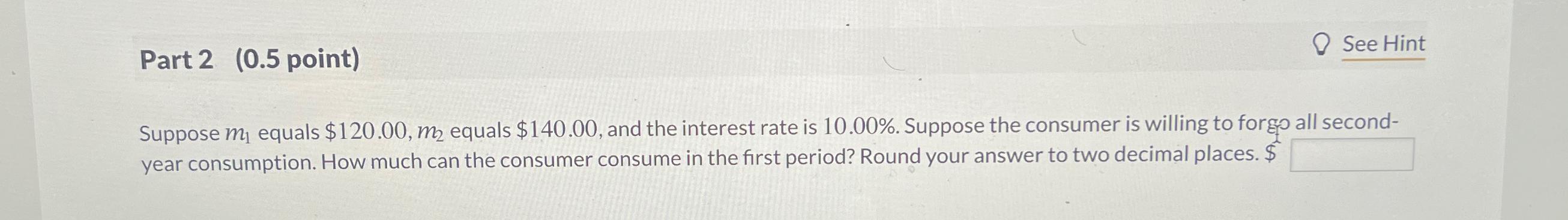 Solved Part 2 ( 0.5 ﻿point)See HintSuppose m1 ﻿equals | Chegg.com