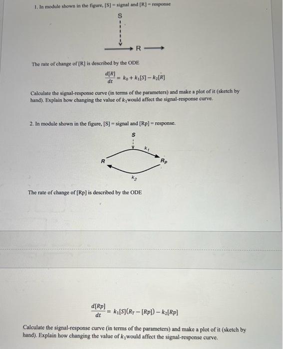 1. In module shown in the figure, [S]= signal and | Chegg.com
