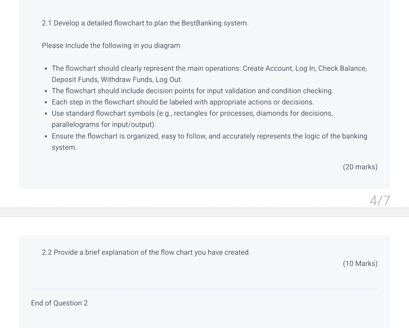 Solved 2.1 ﻿Develop a detailed flowchart to plan the | Chegg.com