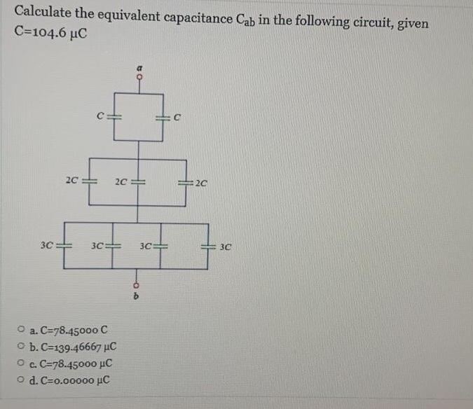 Solved Calculate the equivalent capacitance Cab in the | Chegg.com
