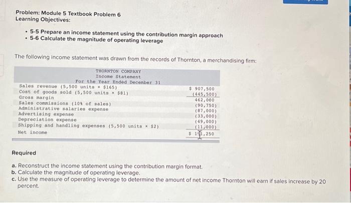 Solved Problem: Module 5 Textbook Problem 6 Learning | Chegg.com