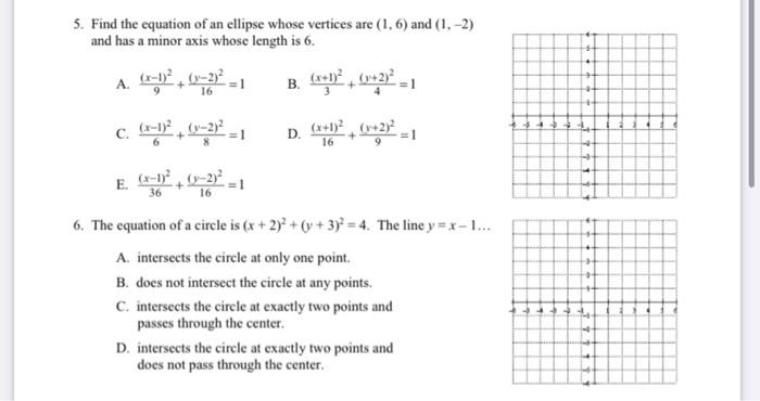 Solved 5. Find the equation of an ellipse whose vertices are | Chegg.com