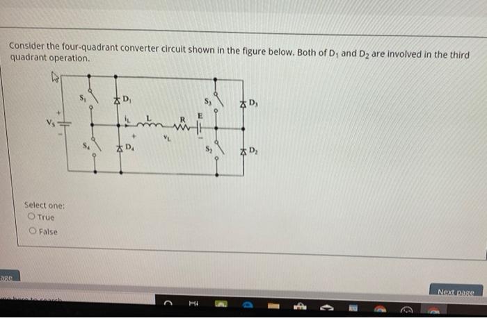 Solved Consider the four-quadrant converter circuit shown in | Chegg.com