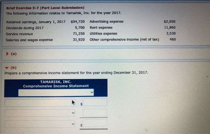 Solved Brief Exercise 5-7 (Part Level Submission) The | Chegg.com
