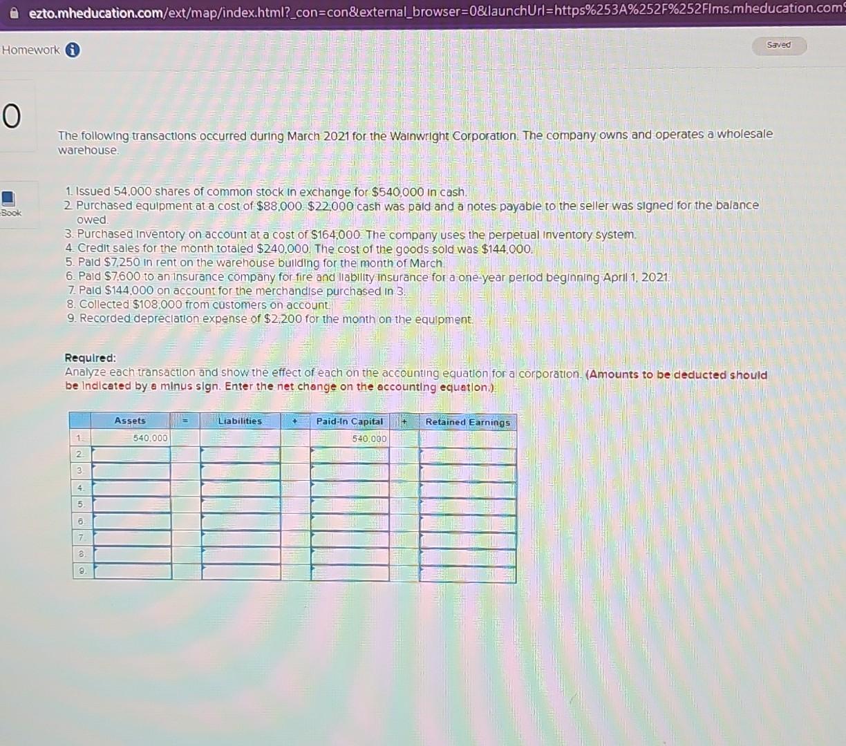 Solved The following transactions occurred during March 2021 | Chegg.com