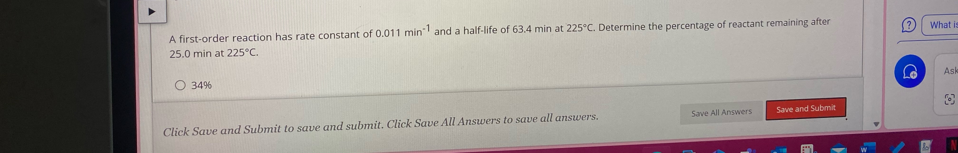 Solved A First Order Reaction Has Rate Constant Of