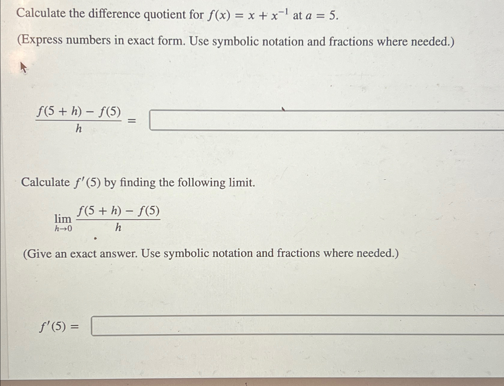 Solved Calculate the difference quotient for f(x)=x+x-1 ﻿at | Chegg.com