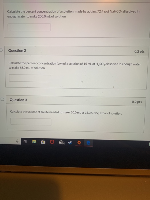 Solved Calculate the percent concentration of a solution, | Chegg.com