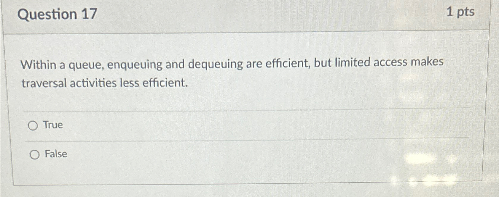 Solved Question 171 ﻿ptsWithin a queue, enqueuing and | Chegg.com