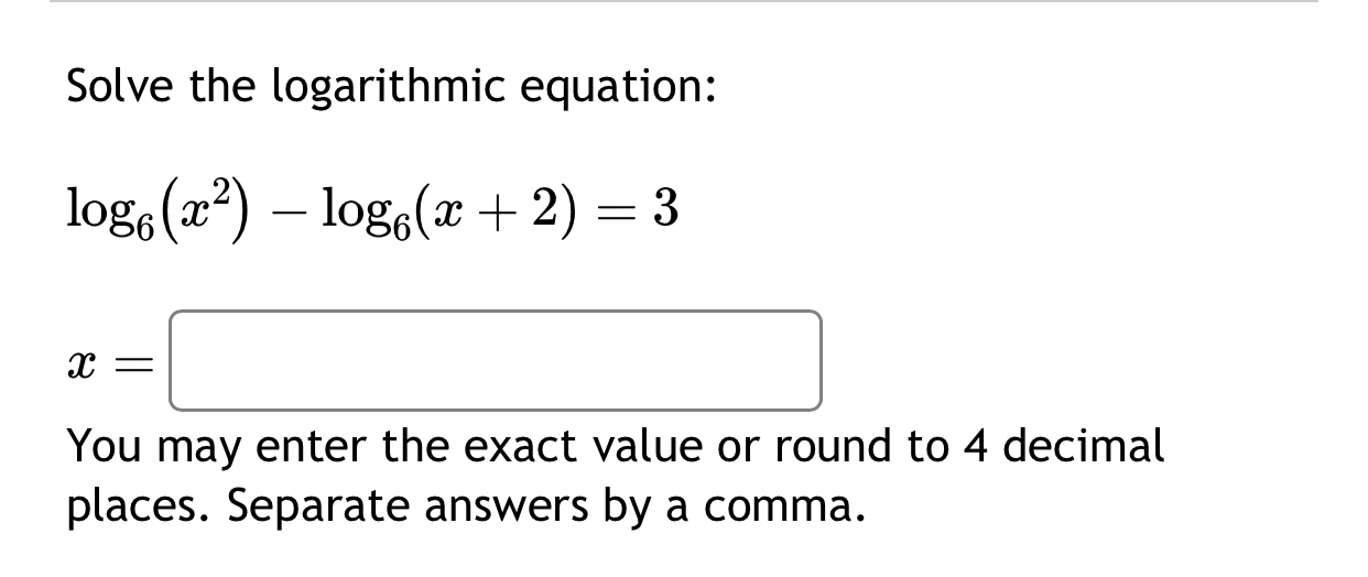 Solved Solve the logarithmic | Chegg.com