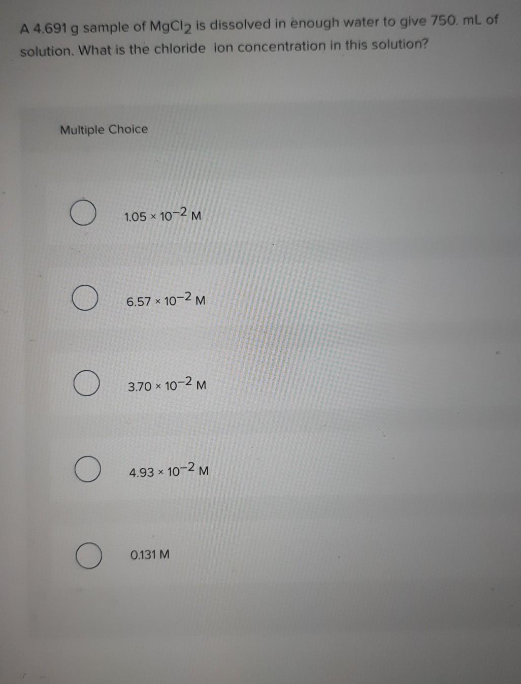Solved A 4.691 g sample of MgCl2 is dissolved in enough | Chegg.com