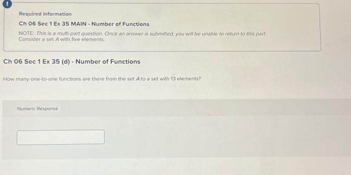 Solved Required information Ch 06 Sec 1 Ex 35 MAIN - Number | Chegg.com
