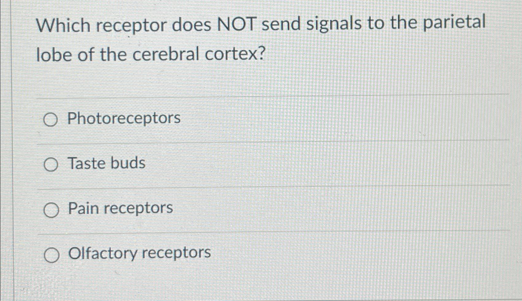 Solved Which receptor does NOT send signals to the parietal | Chegg.com