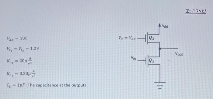 neglect the substrate effect.1. calculate Vm, Vih, | Chegg.com