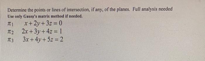 Solved Determine the points or lines of intersection, if | Chegg.com