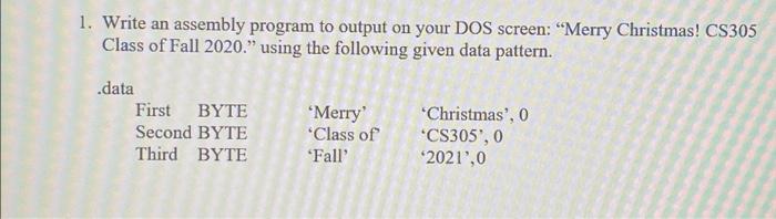 Solved Assembly LanguageSolve #1. Show source code, | Chegg.com