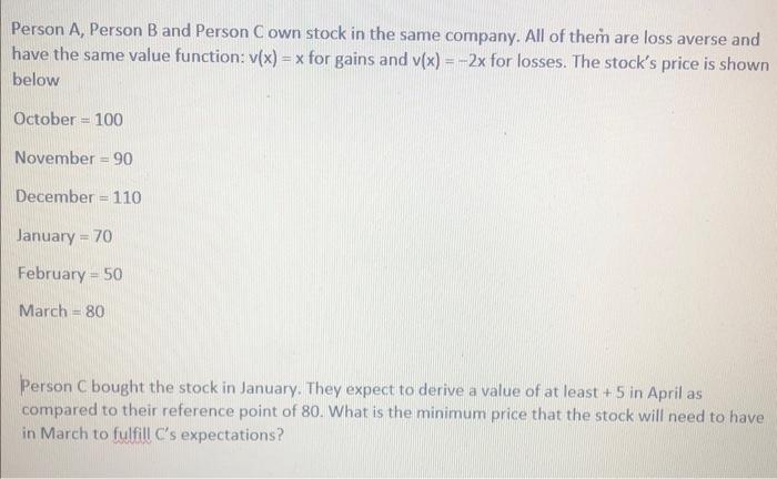 Solved Person A, Person B and Person C own stock in the same | Chegg.com