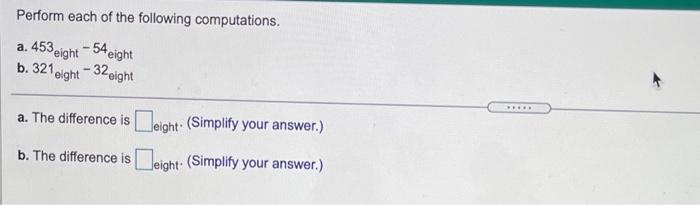 Solved Perform each of the following computations. a. 453 | Chegg.com