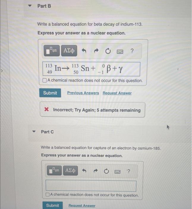 Solved Write a balanced equation for beta decay of | Chegg.com