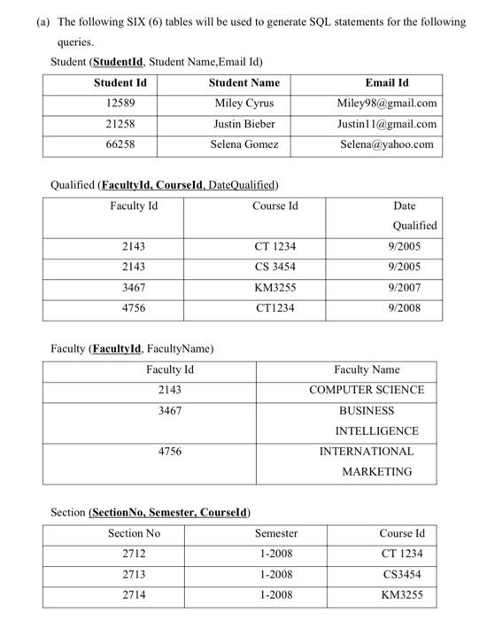 Solved Course (Courseld, CourseName) Course Id Course Name | Chegg.com