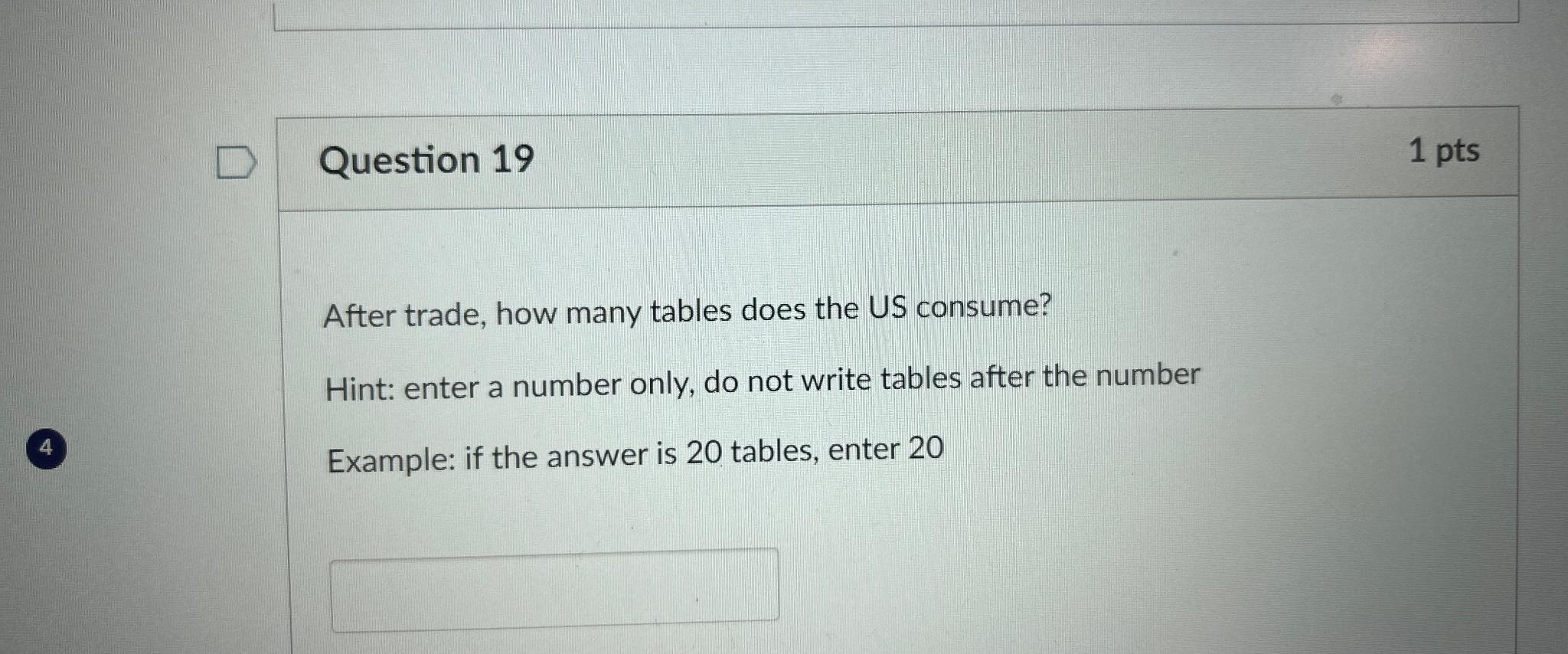 Solved Question 191 ﻿ptsAfter trade, how many tables does | Chegg.com
