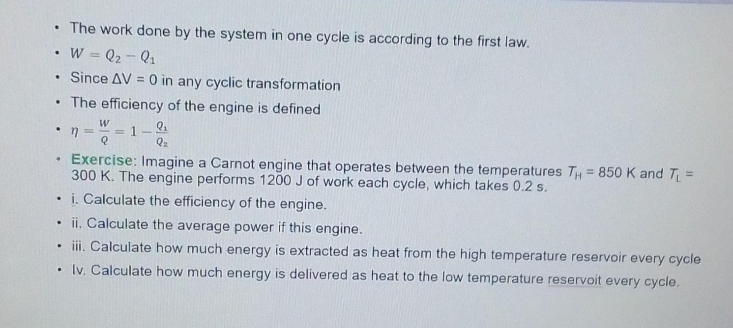 Solved - The work done by the system in one cycle is | Chegg.com