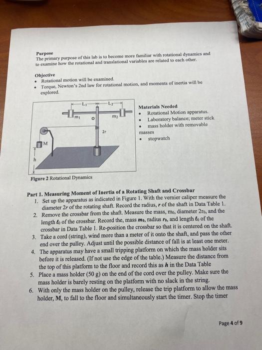 Solved PHYS 2110 GENERAL PHYSICS I LABORATORY Rotational | Chegg.com