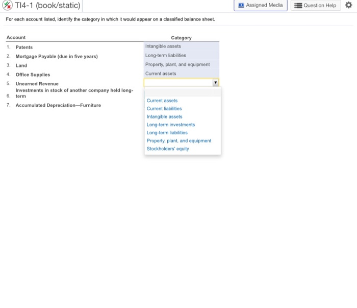 Solved Assigned Media Question Help T14-1 (book/static) For | Chegg.com