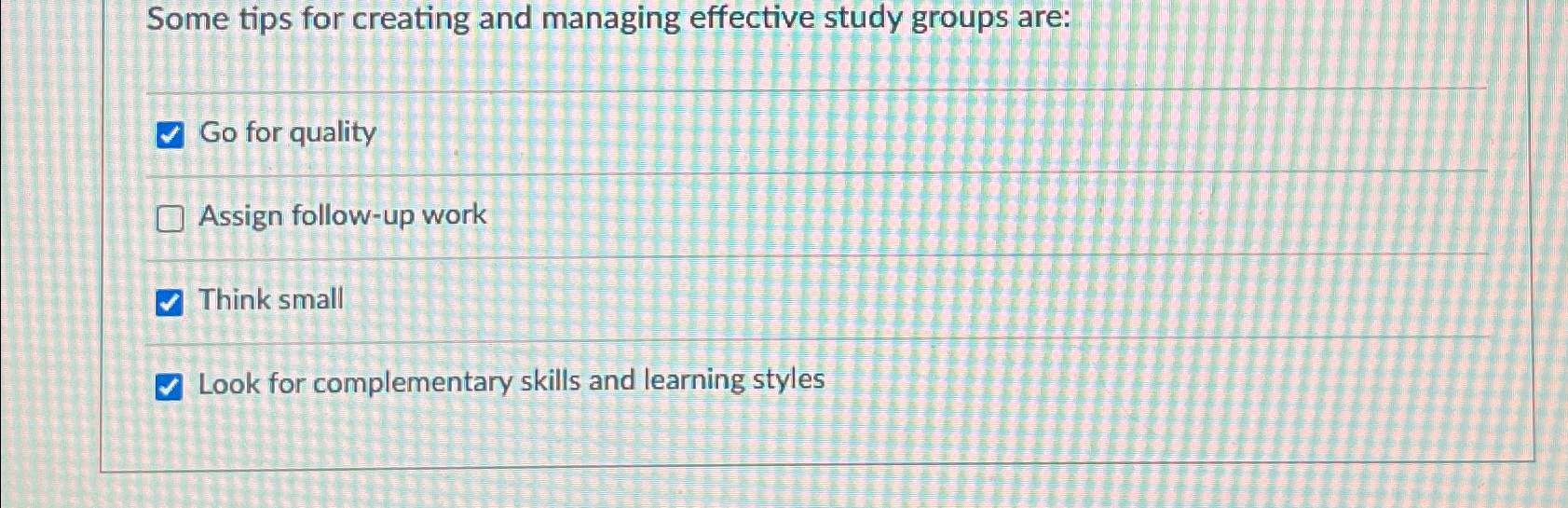Solved Some tips for creating and managing effective study | Chegg.com
