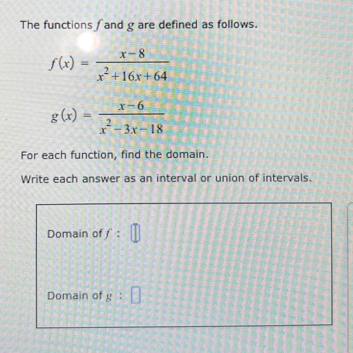 Solved The functions f and g are defined as follows. g(x) | Chegg.com
