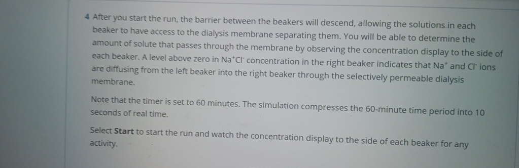 三 ﻿PEx Simulating Dialysis (Simple Diffusion)Reset | Chegg.com