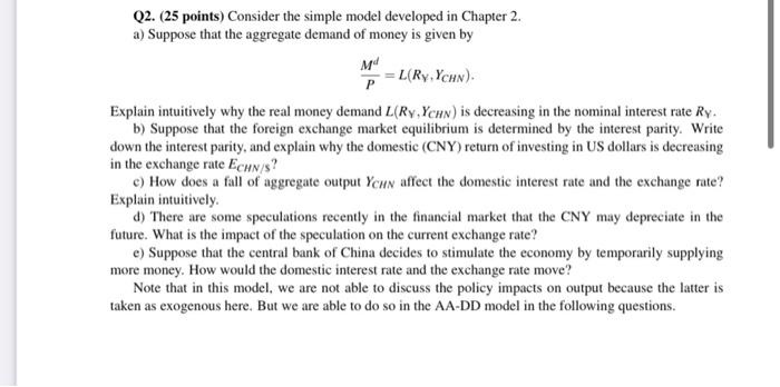 Solved Q2. (25 points) Consider the simple model developed | Chegg.com
