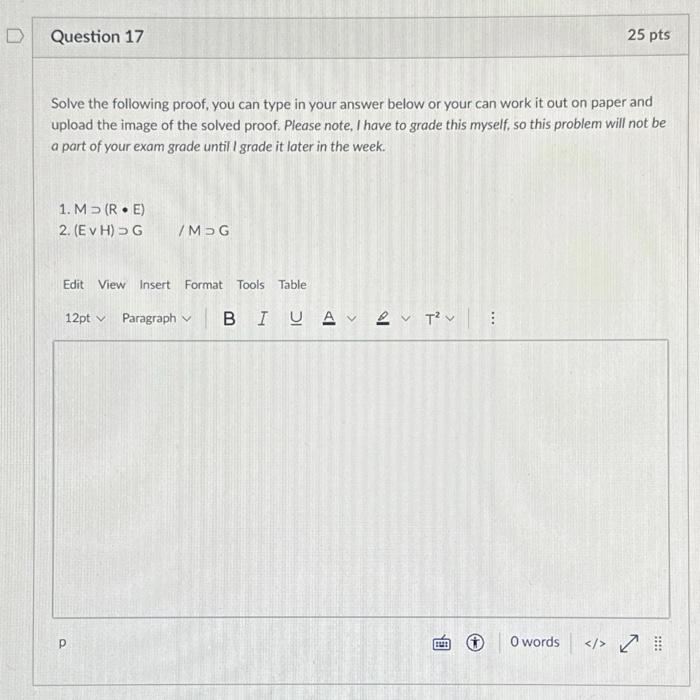 Solved Solve the following proof, you can type in your | Chegg.com