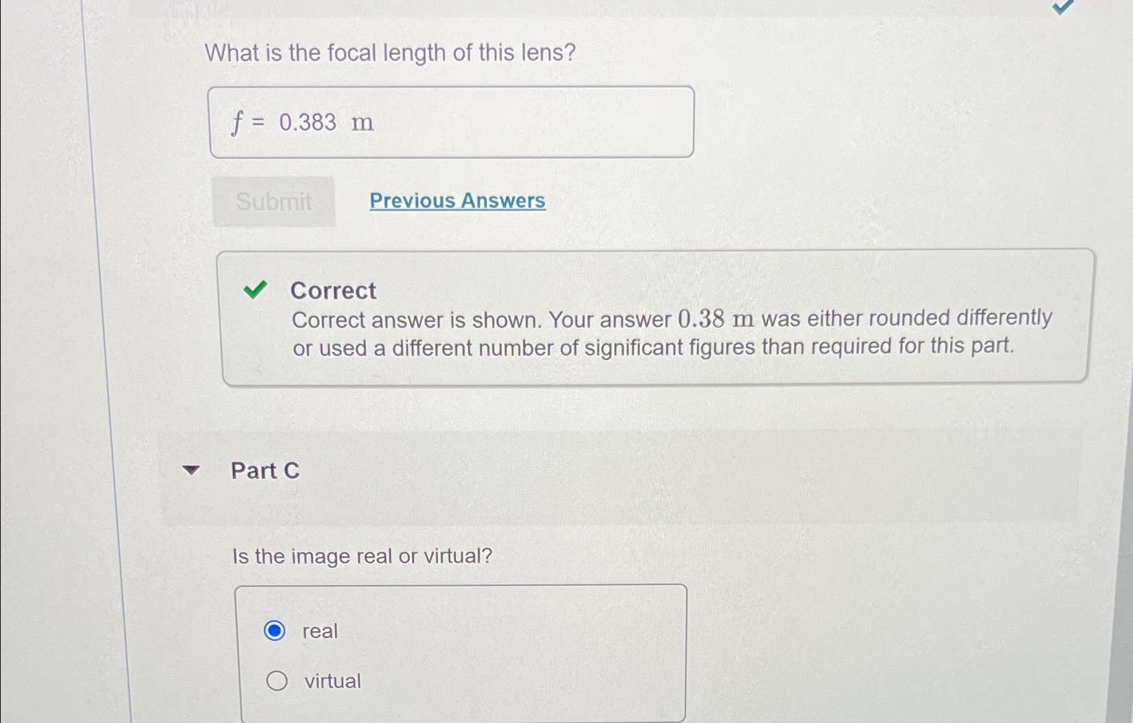 Solved What is the focal length of this lens?Previous | Chegg.com