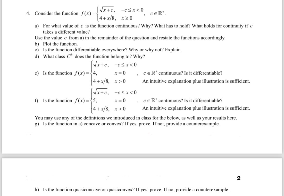 Consider the function | Chegg.com