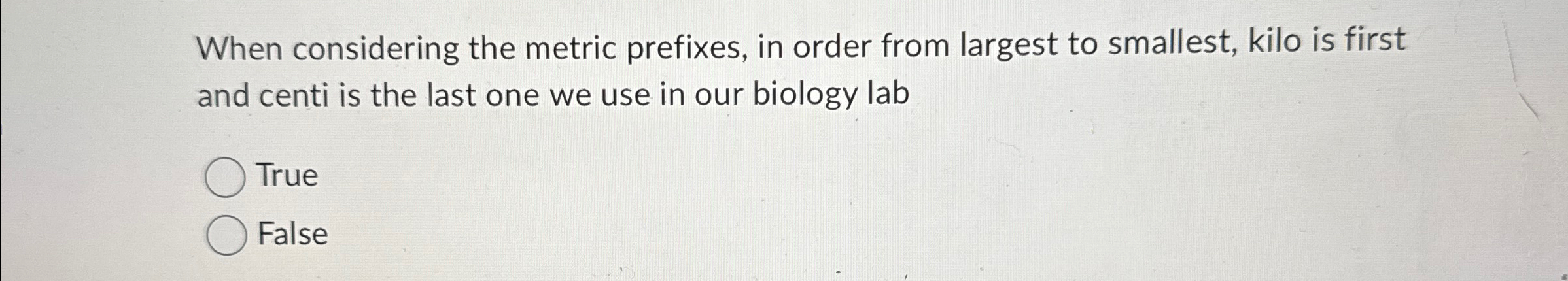 Solved When considering the metric prefixes, in order from | Chegg.com