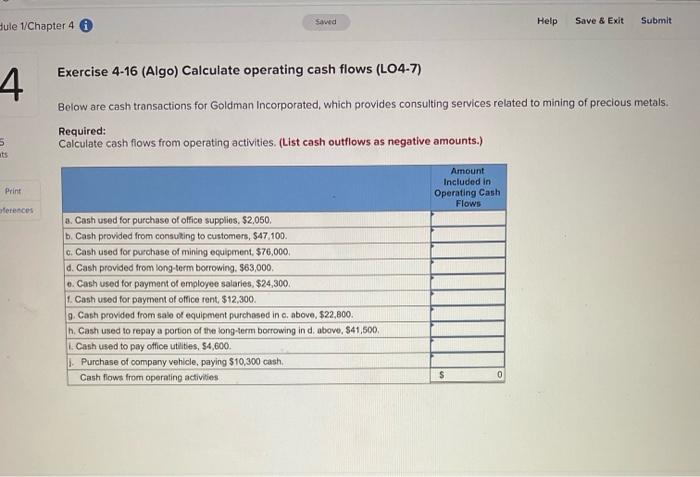 Solved dule 1/Chapter 4 i 4 5 its Saved Help Save & Exit | Chegg.com