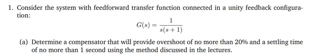 Solved Consider the system with feedforward transfer | Chegg.com