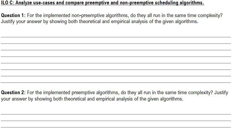 Solved Question 1: For the implemented non-preemptive | Chegg.com