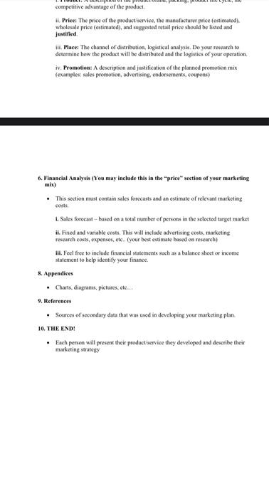 Solved BBB4M Course Culminating Task Marketing Challenge | Chegg.com