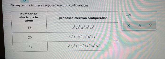 Solved Fix any errors in these proposed electron | Chegg.com