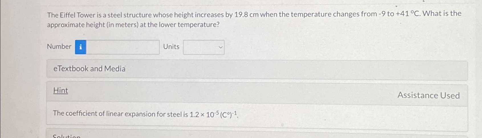 Solved The Eiffel Tower is a steel structure whose height | Chegg.com