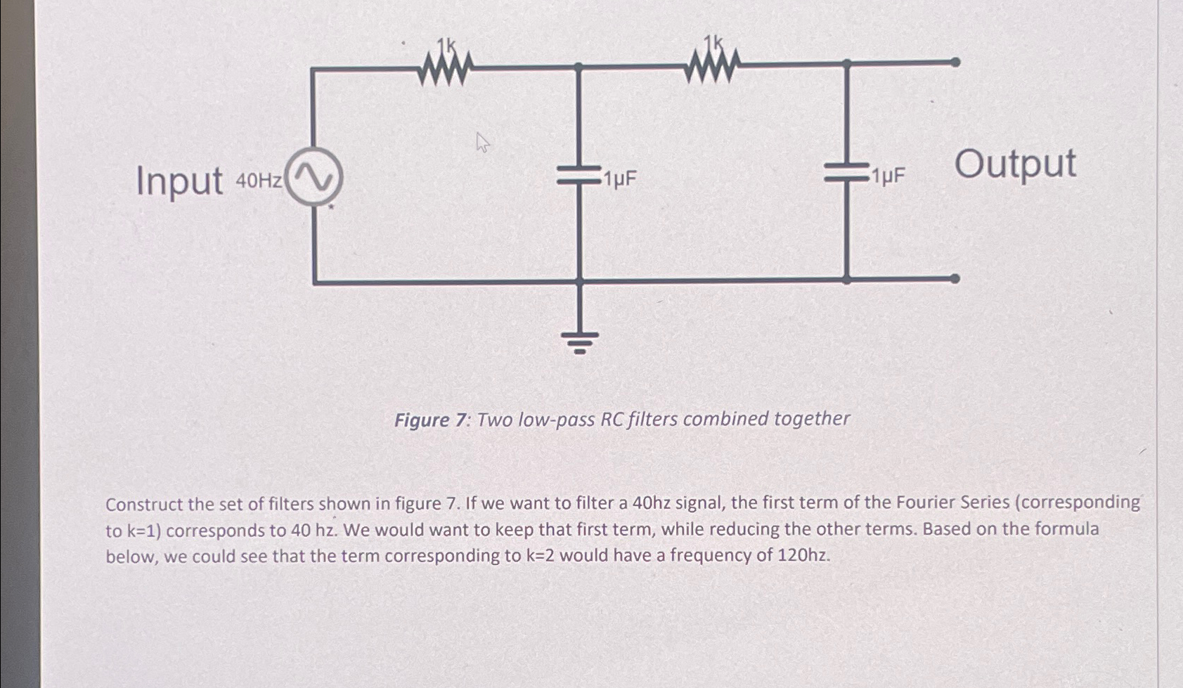 Solved Figure 7: Two low-pass RC filters combined | Chegg.com